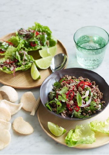 Minced Aussie beef larb with roasted rice | Aussie Beef & Lamb | Singapore