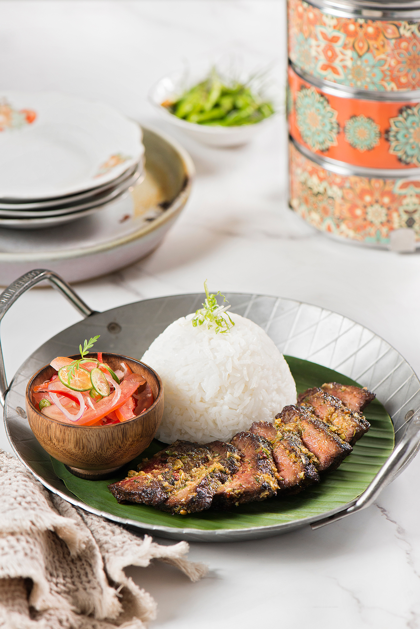 Pan Seared Australian Beef with Fresh Spices Served with Tamarind and ...