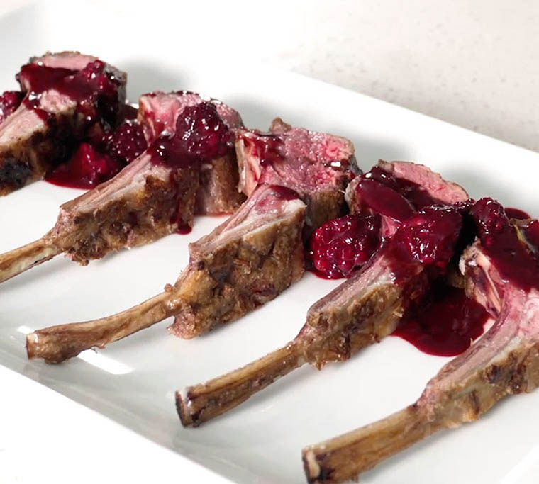 Grilled Aussie Spring Lamb chops with Blackberries In A Red Wine Sauce ...